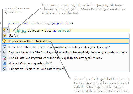 Resharper structural search and replace Part II - Custom Quick Fixes - Wallace Turner